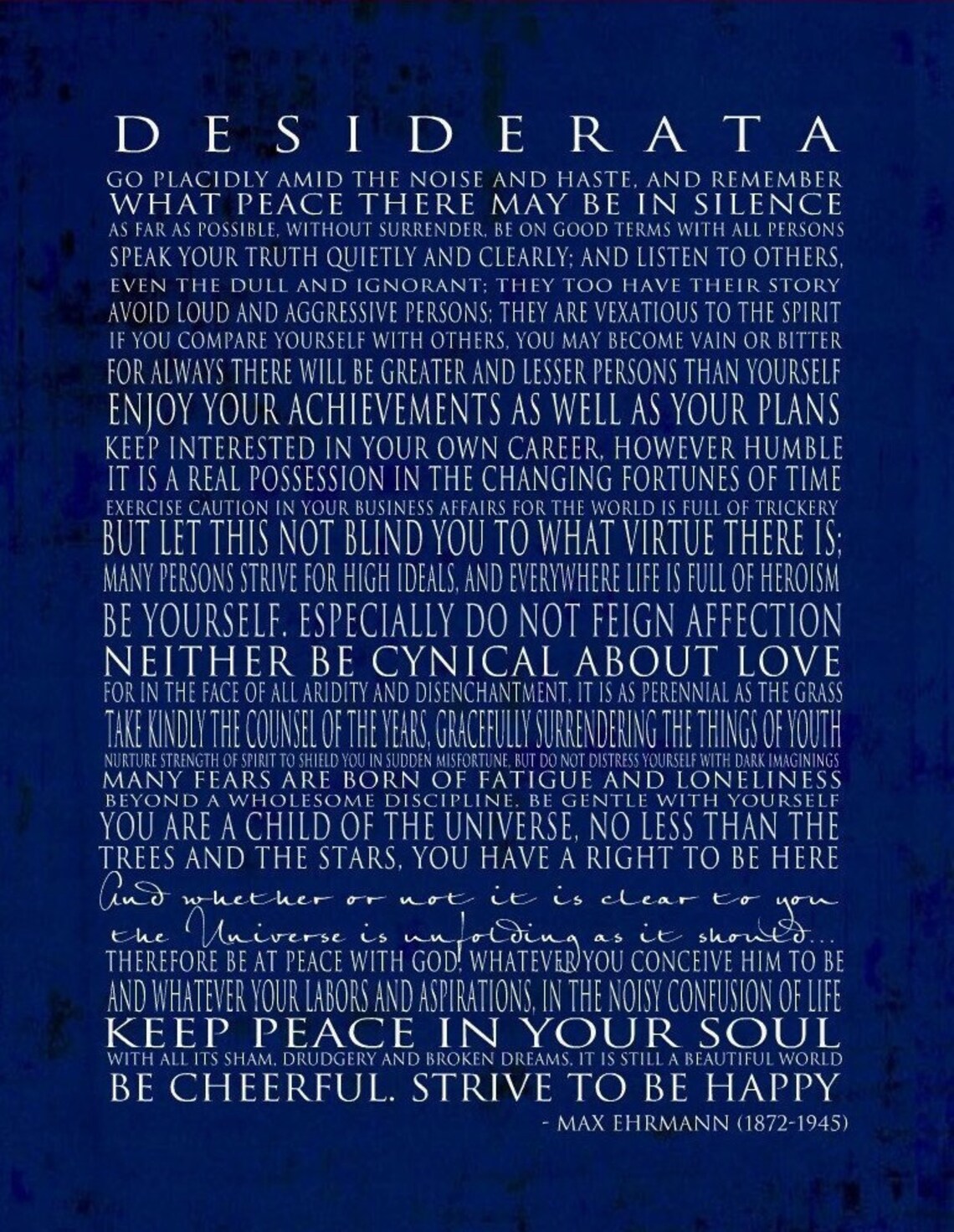 DESIDERATA Print Alone Ready to Frame You Are a Child of the Universe ...