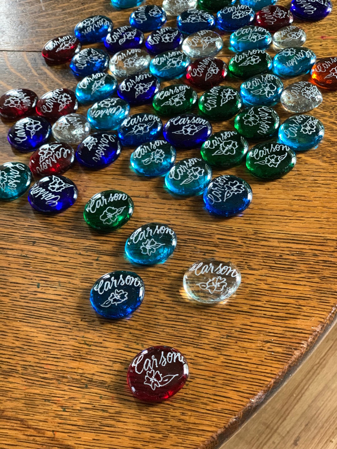 Engraved Glass Smile Stones – Personalized Memorial Pocket Stone - Etsy