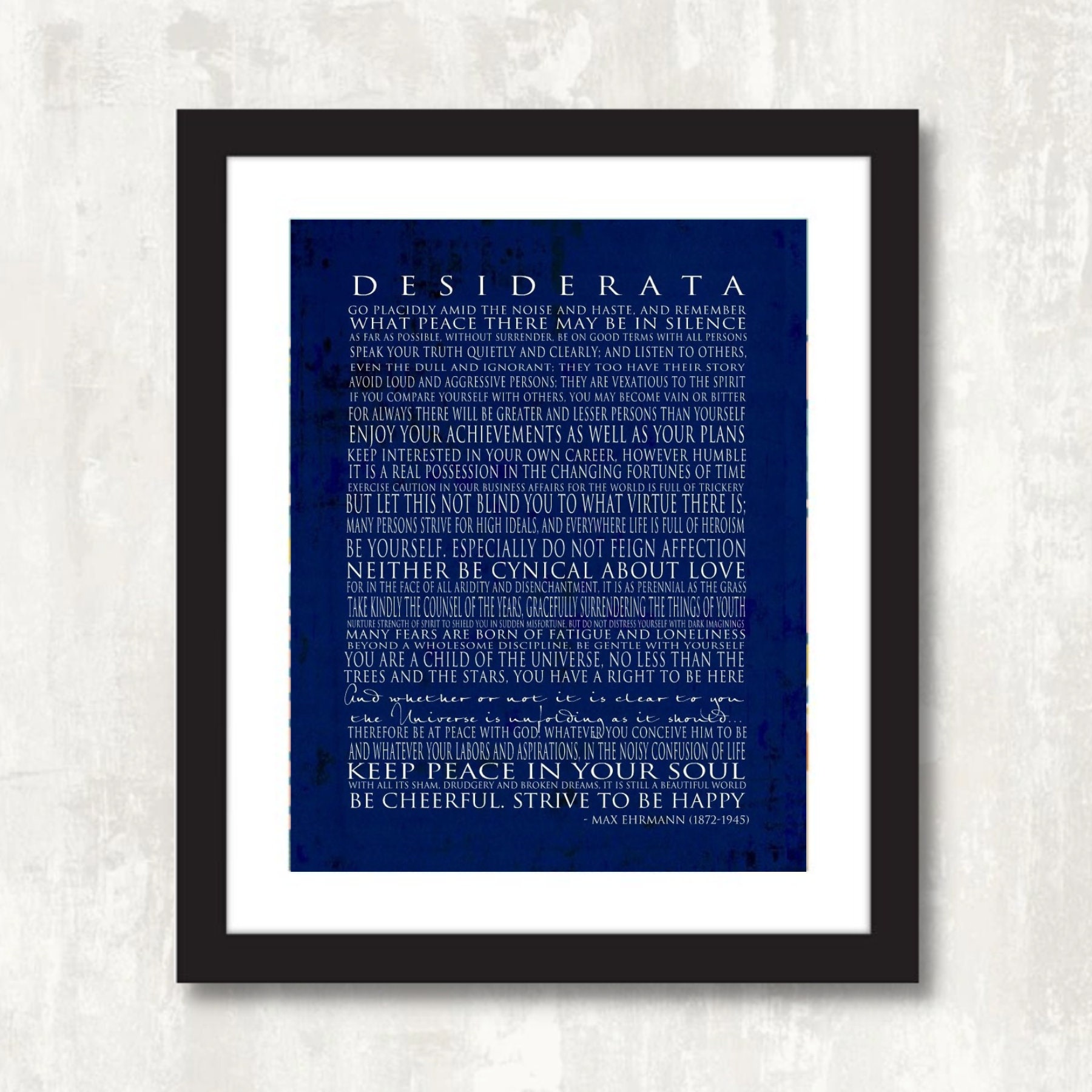 DESIDERATA Print Alone Ready to Frame You Are a Child of the Universe ...