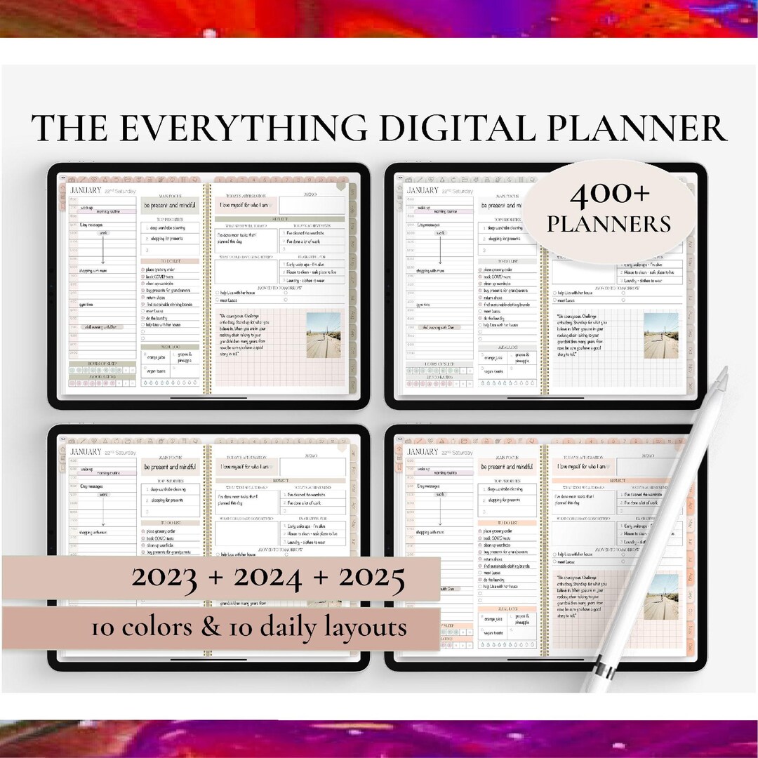 2023-2024-2025 Digital Planner, Goodnotes Planner, iPad Planner, Daily ...