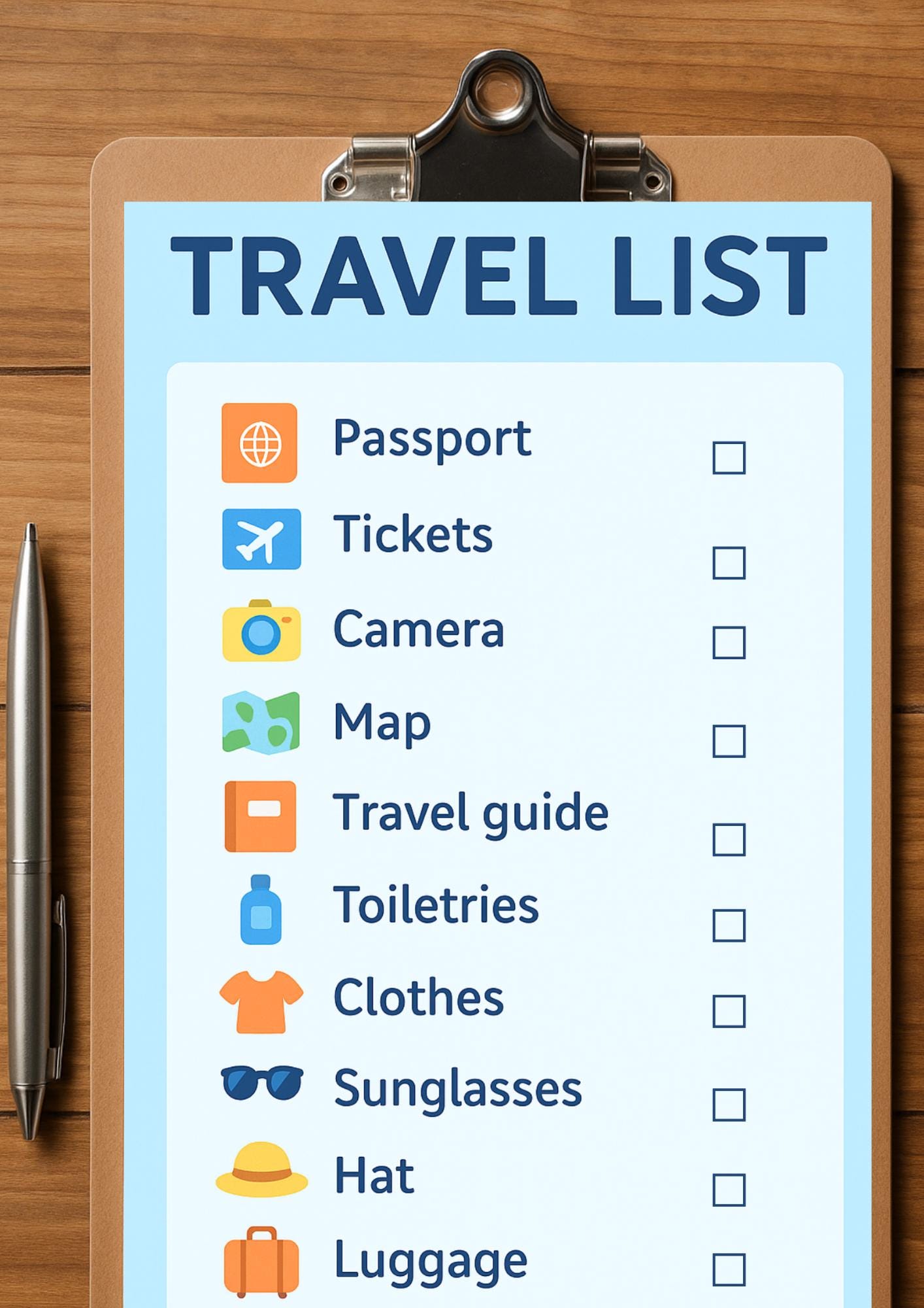 Travel Essentials Checklist | Printable Packing List With Icons ...