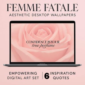 Femme Fatale Aesthetic Desktop Wallpapers – Empowering Digital Art Set ...
