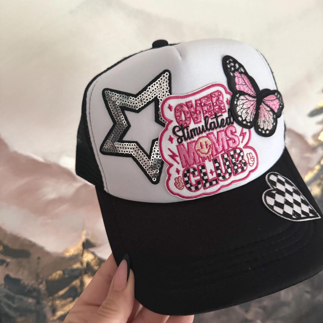 Overstimulated Mom Club, Custom Patch Hat, Custom Trucker Hat, Iron ...