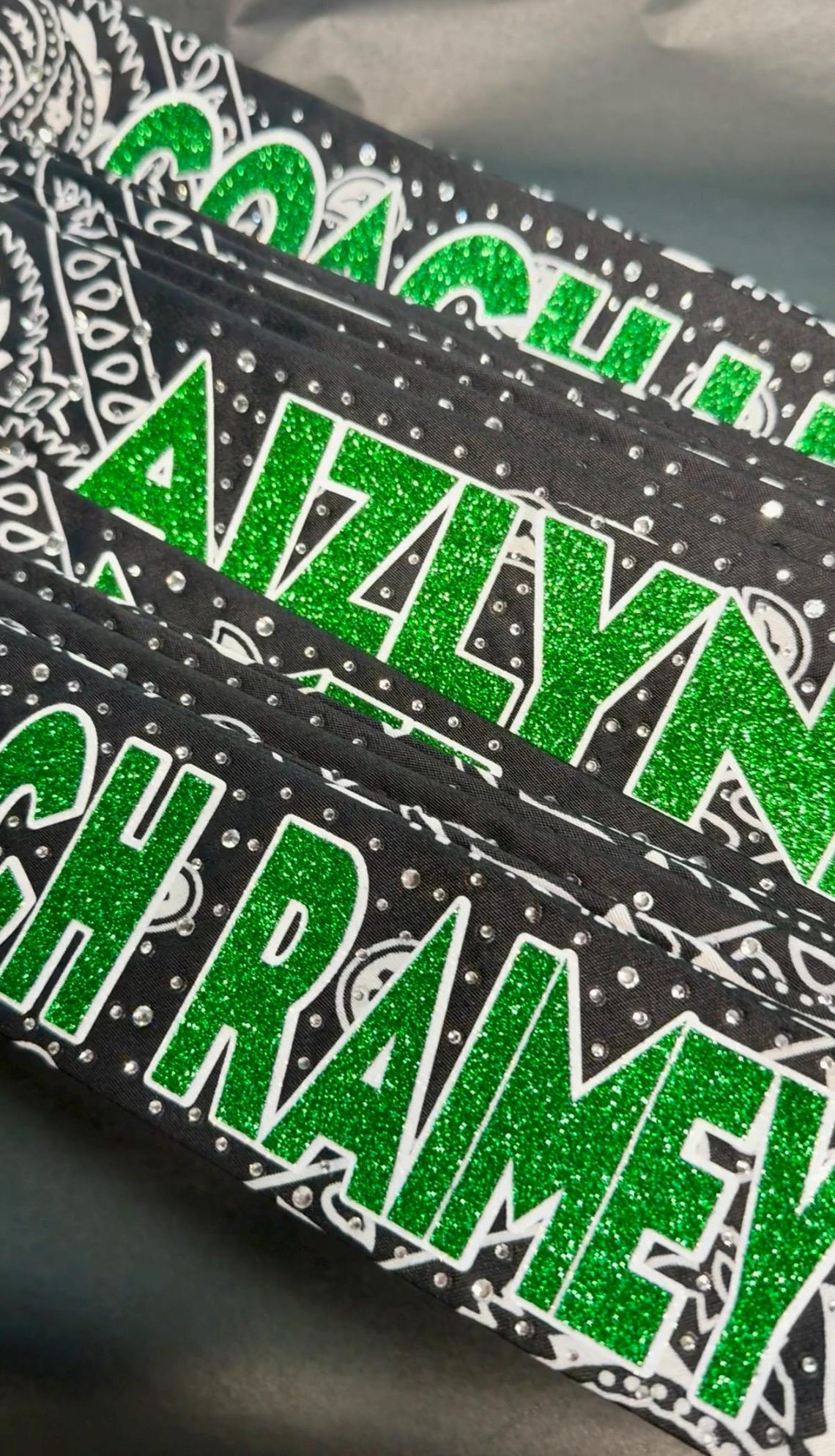 Personalized Bandana With Rhinestones for Cheer, Sports, Dance, Bandana ...