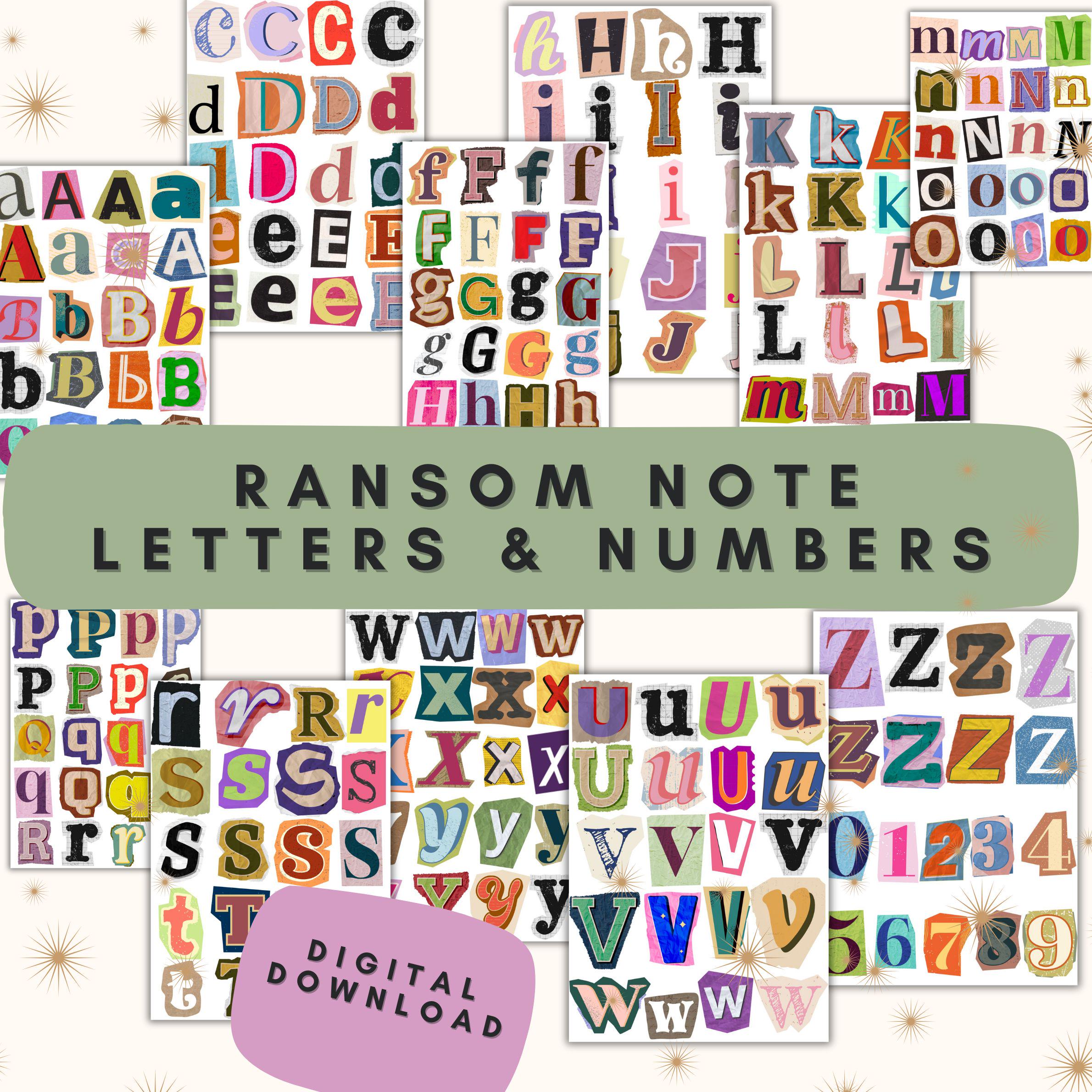 Ransom Letters Digital , Printable Alphabet Art, Wall Print Digital ...