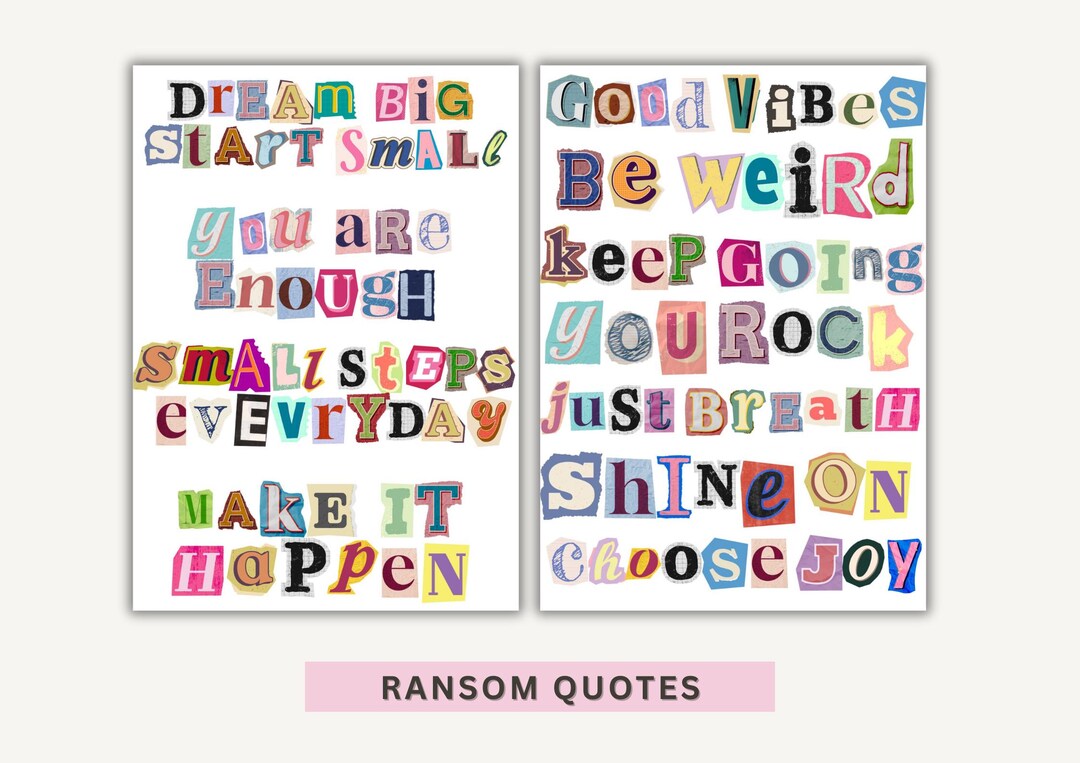 Ransom Inspirational Quotes, Ransom Words, Magazine Cutout, Digital ...
