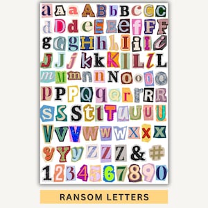 Printable Ransom Notes Letters & Numbers, Digital Magazine Cutouts ...