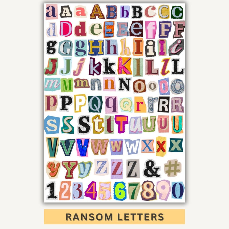 Ransom letters and numbers printable - Etsy.de