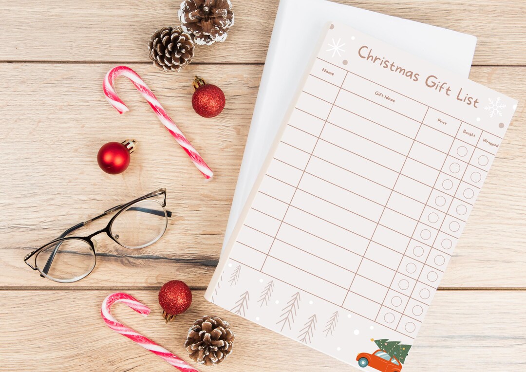Christmas Gift List Printable, Christmas Shopping List, Gift Tracker ...