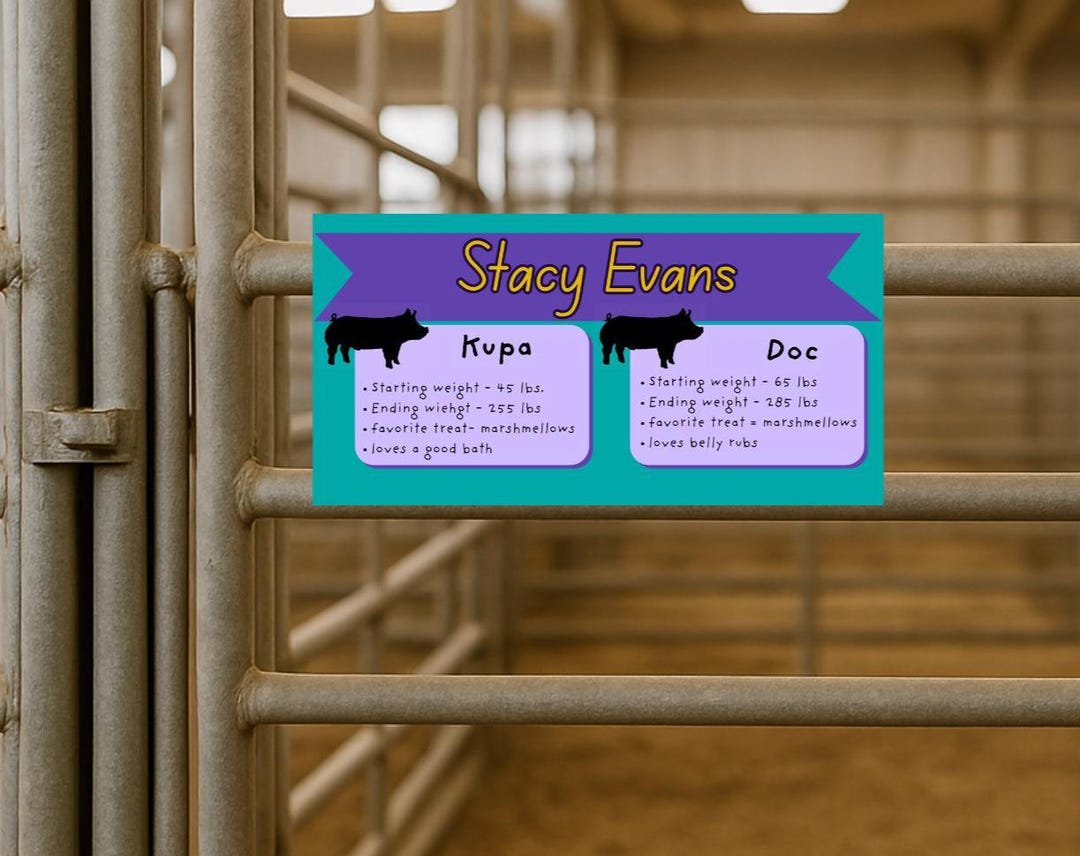 Customized Stock Show Stall Sign, Personalized 4-H and FFA Stall Sign ...