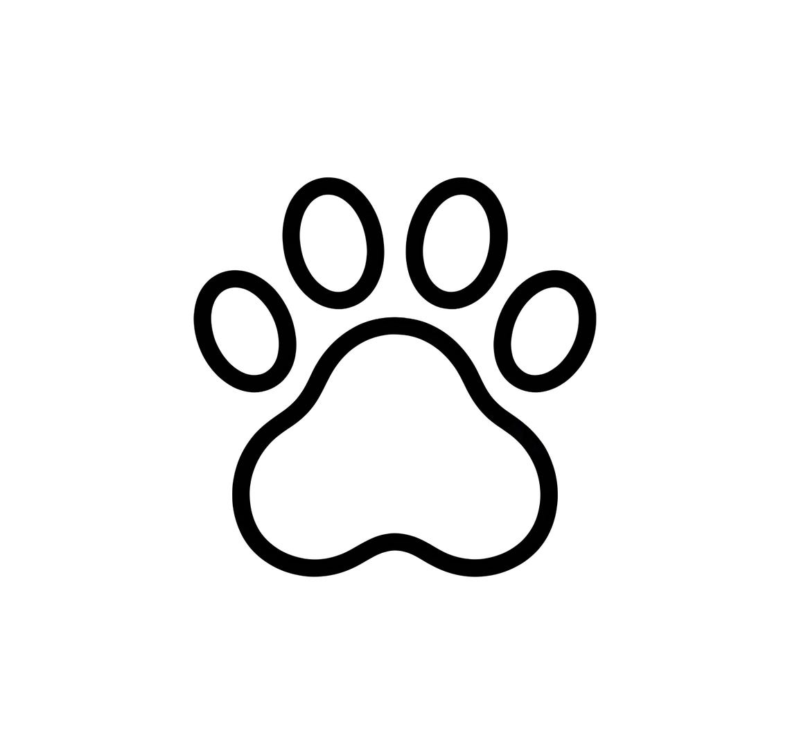 Paw Print Outline SVG PNG Line Art Vector Black and White for Cricut - Etsy