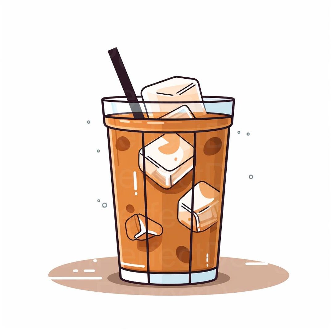 Iced Coffee SVG Clipart, Cold Drink SVG, Iced Coffee SVG File for ...