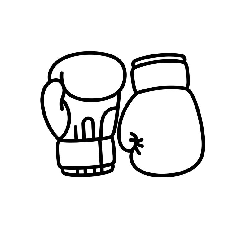 Boxing Gloves Outline SVG PNG Line Art Vector Black and White for ...
