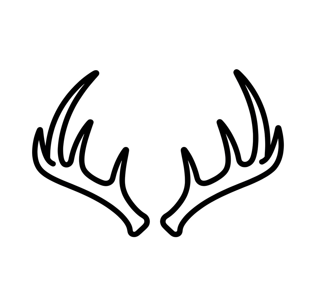 Antler Outline SVG PNG Line Art Vector Black and White for Cricut - Etsy