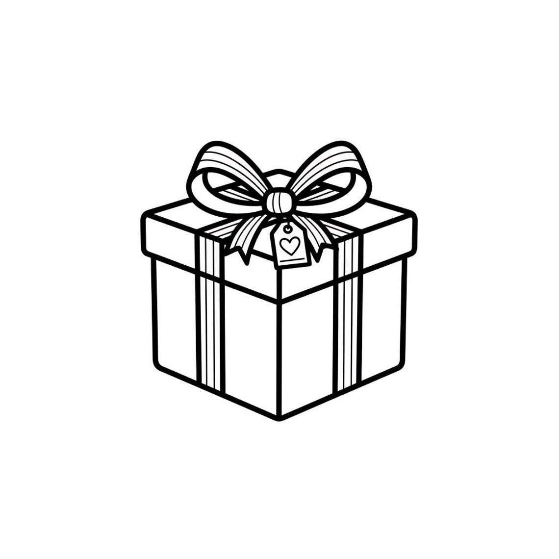 Christmas Present SVG Outline PNG Line Art Vector Black and White for ...
