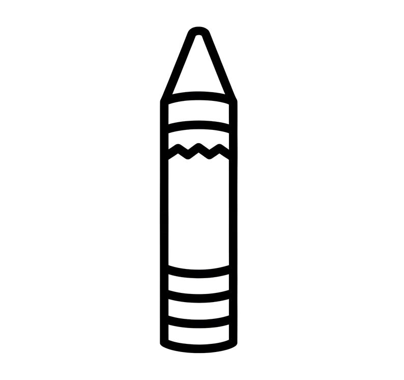 Crayon Outline SVG PNG Line Art Vector Black and White for Cricut - Etsy