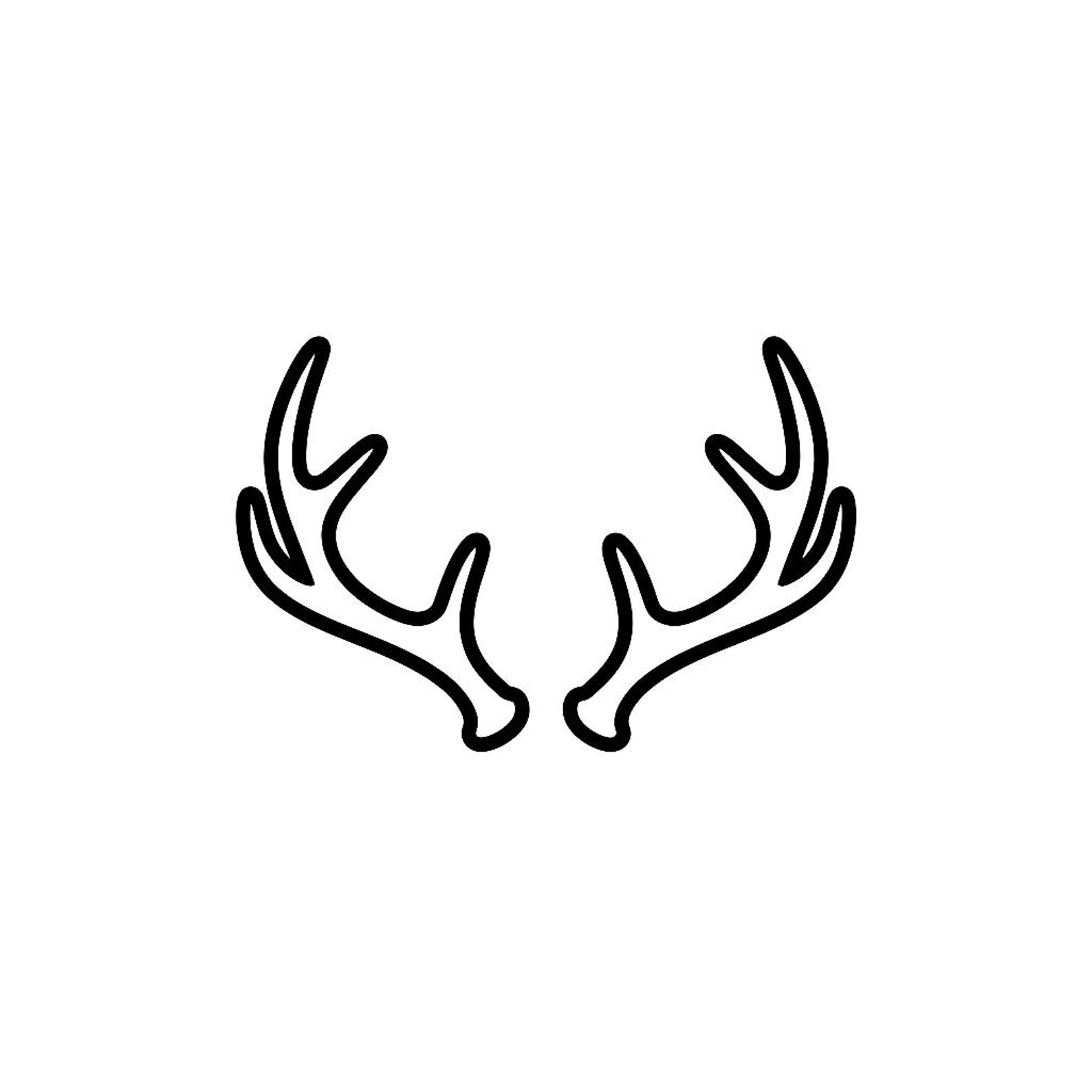 Deer Antlers SVG Outline PNG Line Art Vector Black and White for Cricut ...