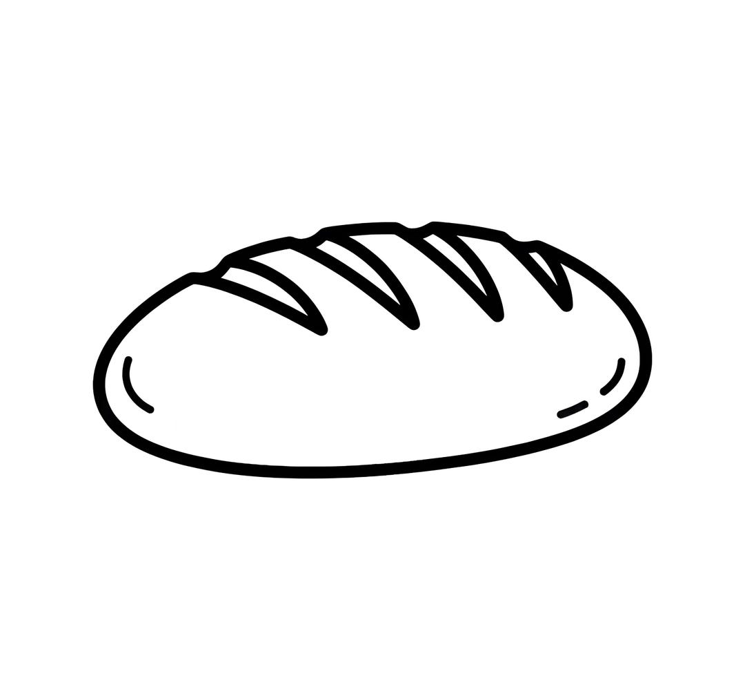 Bread Outline SVG PNG Line Art Vector Black and White for Cricut - Etsy