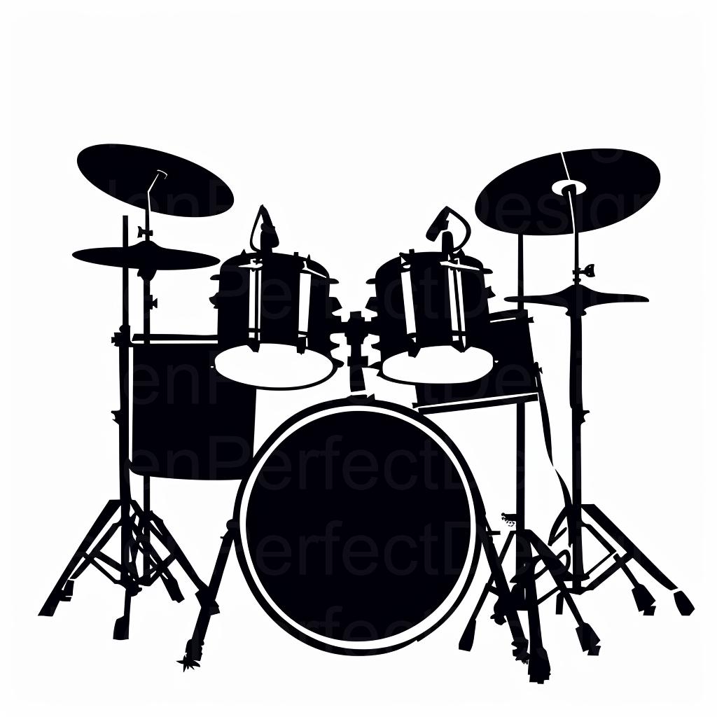 Drums SVG Clipart, Musical Instrument SVG, Drum Set SVG File for Cricut ...