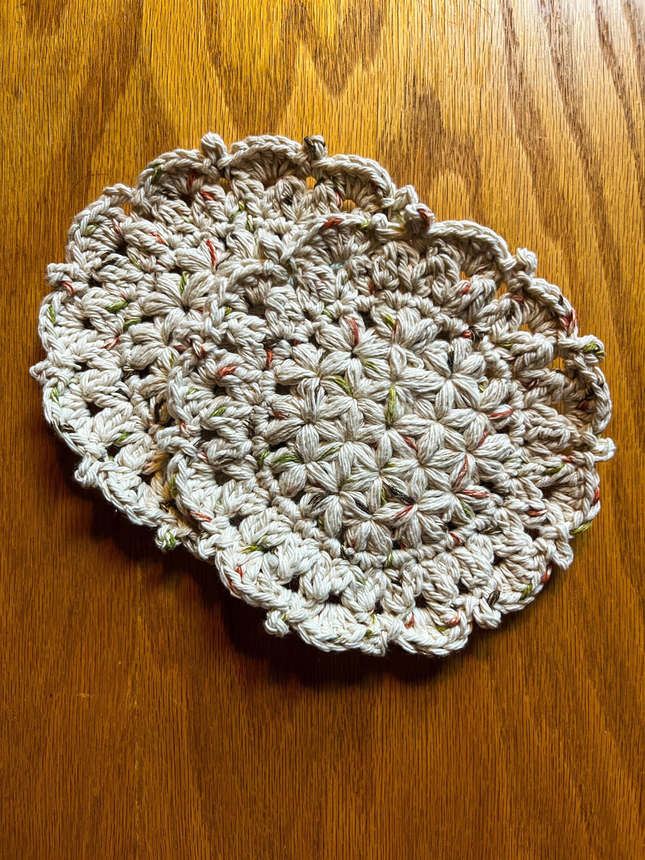 Crochet Coasters, 100% Cotton Crochet Coaster Set, Jasmine Stitch ...