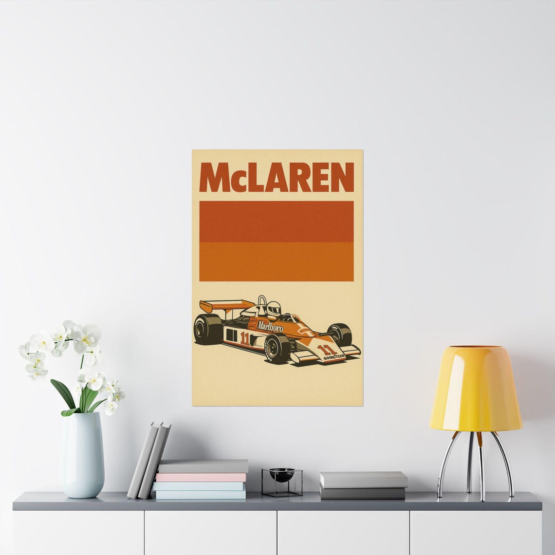 Vintage Mclaren F1 Poster Retro Racing Wall Art | Classic Formula 1 Car ...