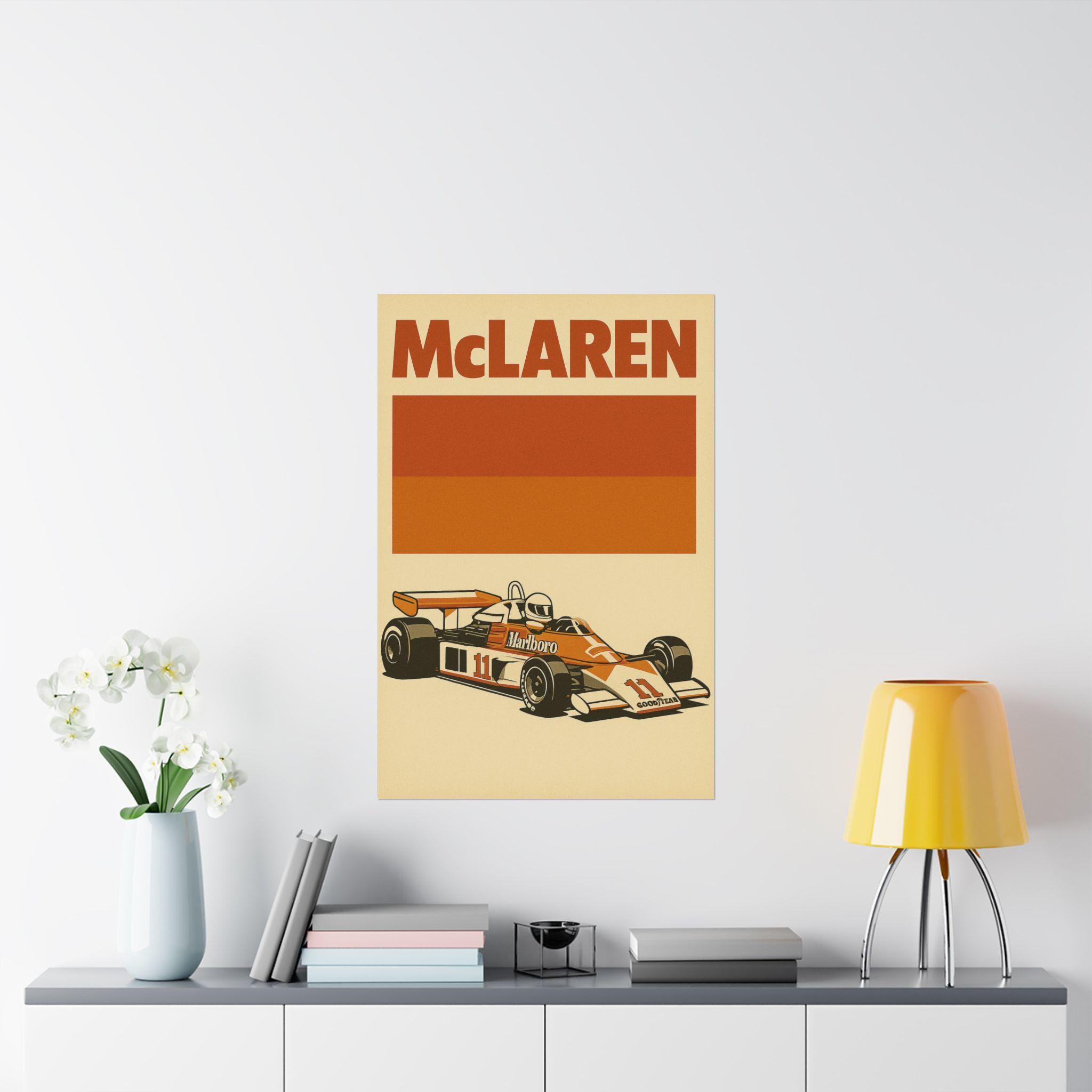 Vintage Mclaren F1 Poster Retro Racing Wall Art | Classic Formula 1 Car ...