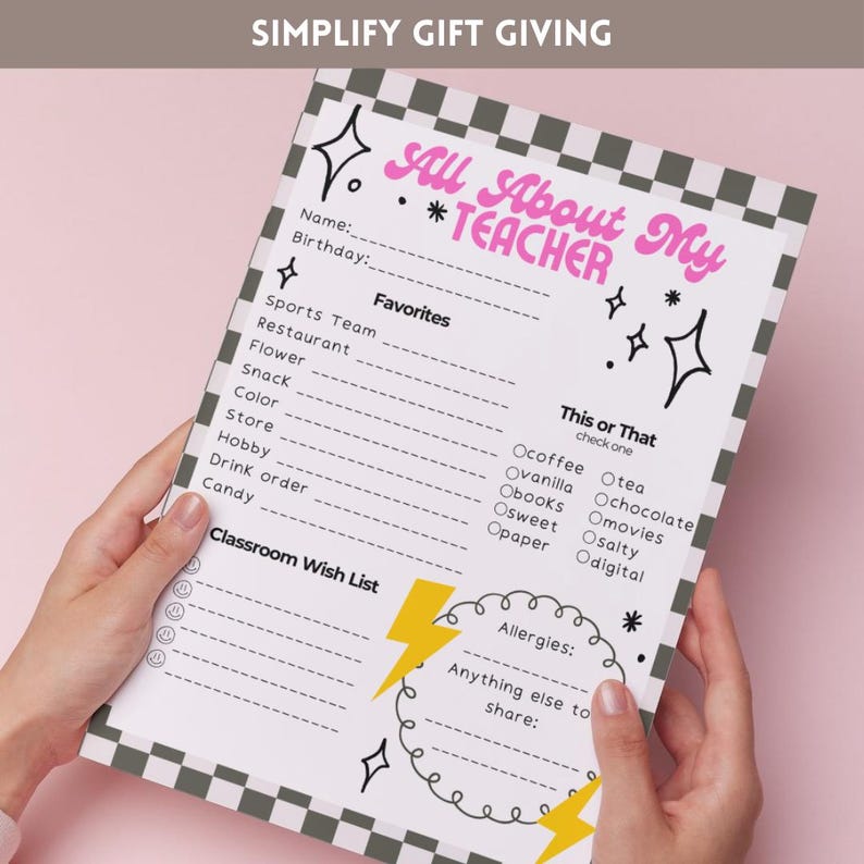 All About My Teacher Printable | Getting to Know You Survey | Teacher ...
