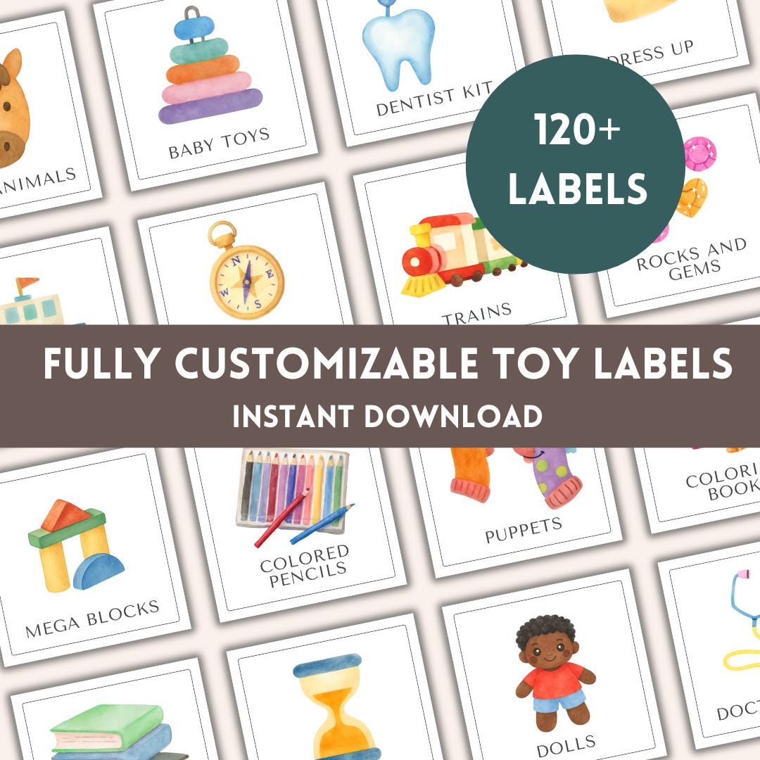 Toy Bin Labels for Preschool Toy Room | Playroom Label and Toy Storage ...