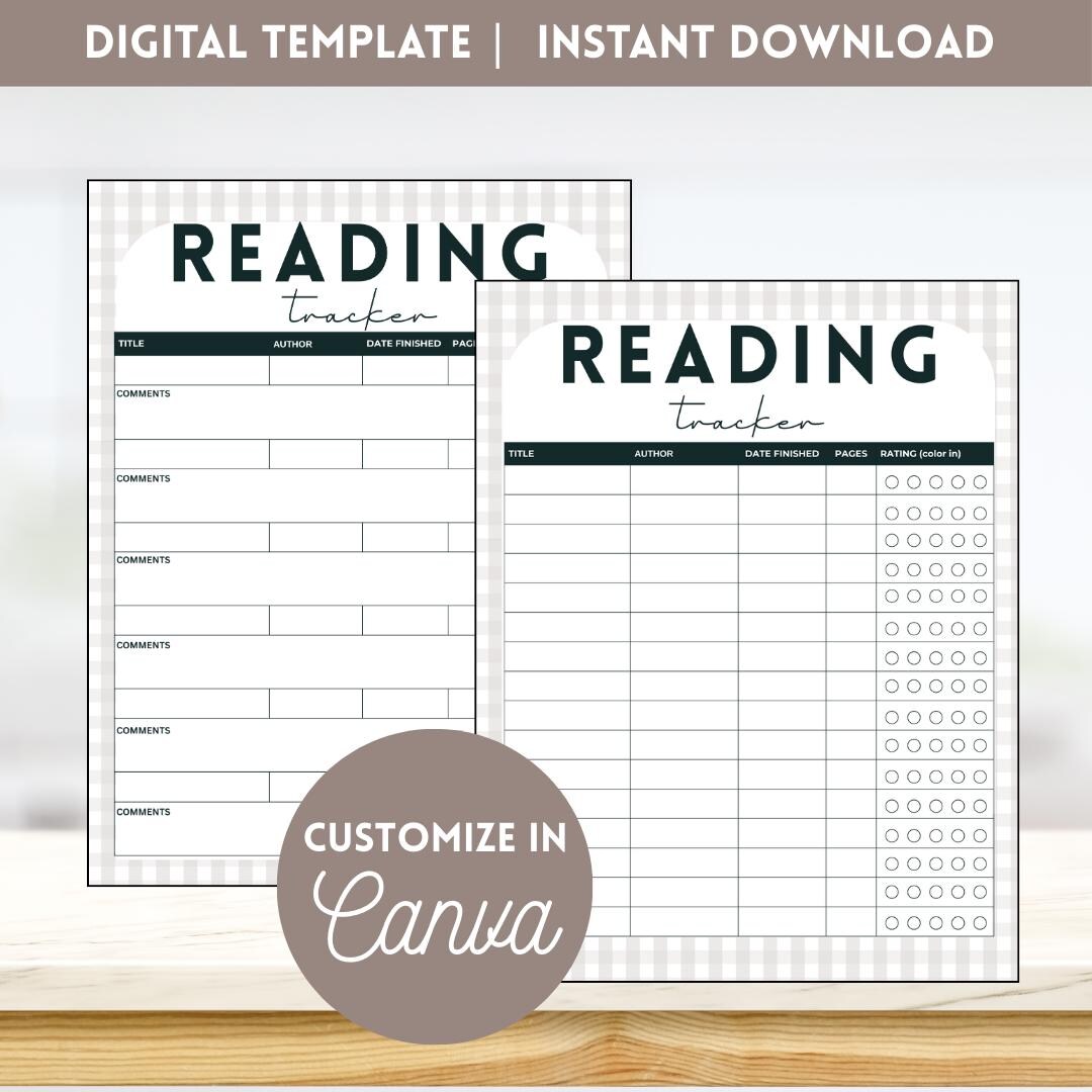 Book Tracker Reading Log Template | Book Club Tracker and Printable TBR ...
