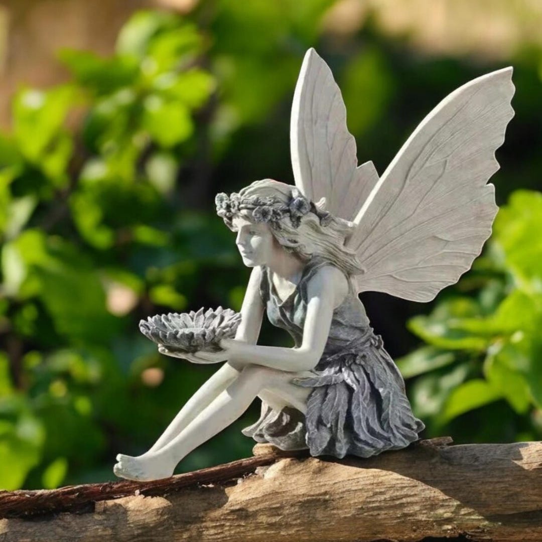 Praying Fairy Garden Statue – Resin Angel Girl Figurine for Outdoor ...