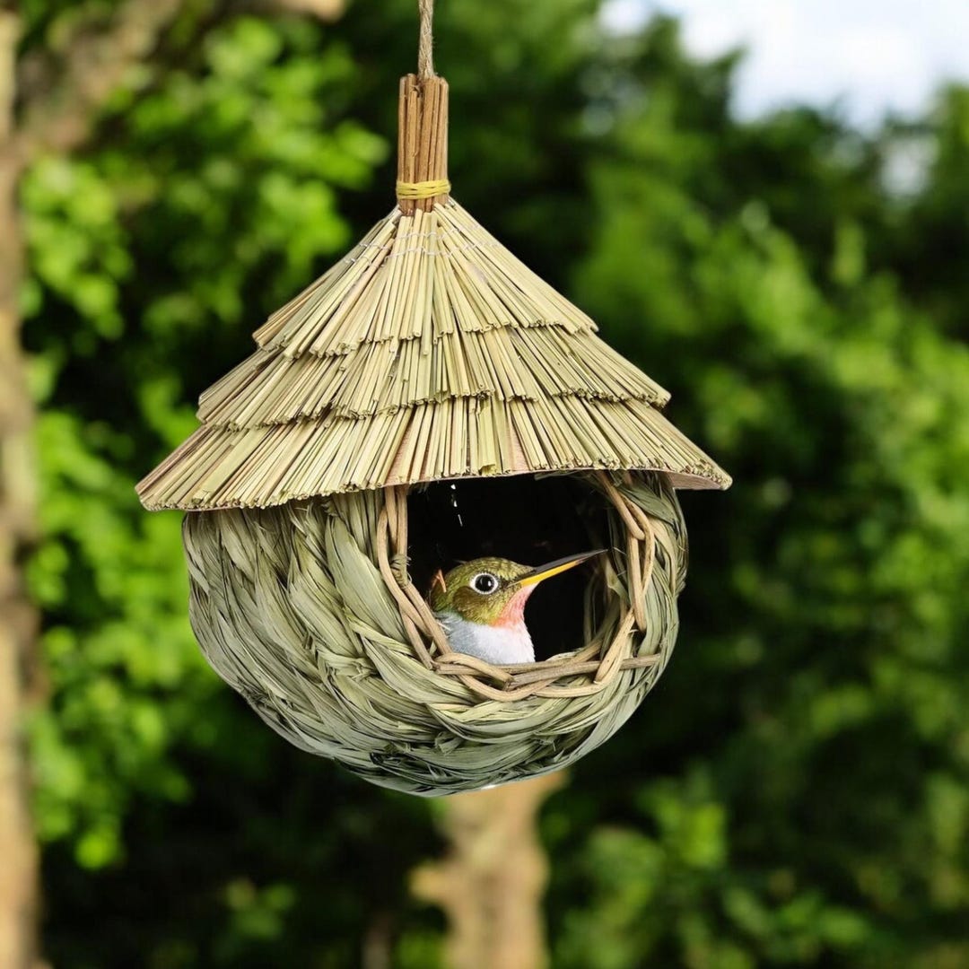 Whimsical Hanging Willow Bird House – Handcrafted Haven for ...