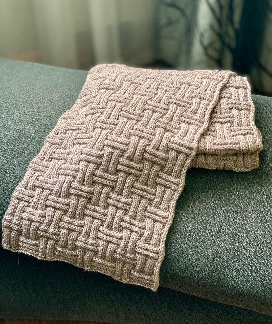 Easy Basket Weave Scarf Knitting Pattern: Reversible Unisex Design ...