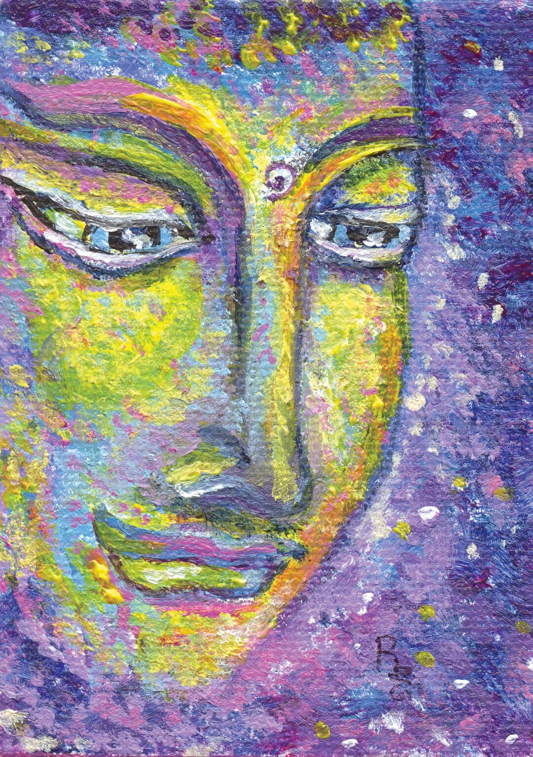 Meditating Buddha Greeting Card: Whimsical Fine Art Giclee Print - Etsy