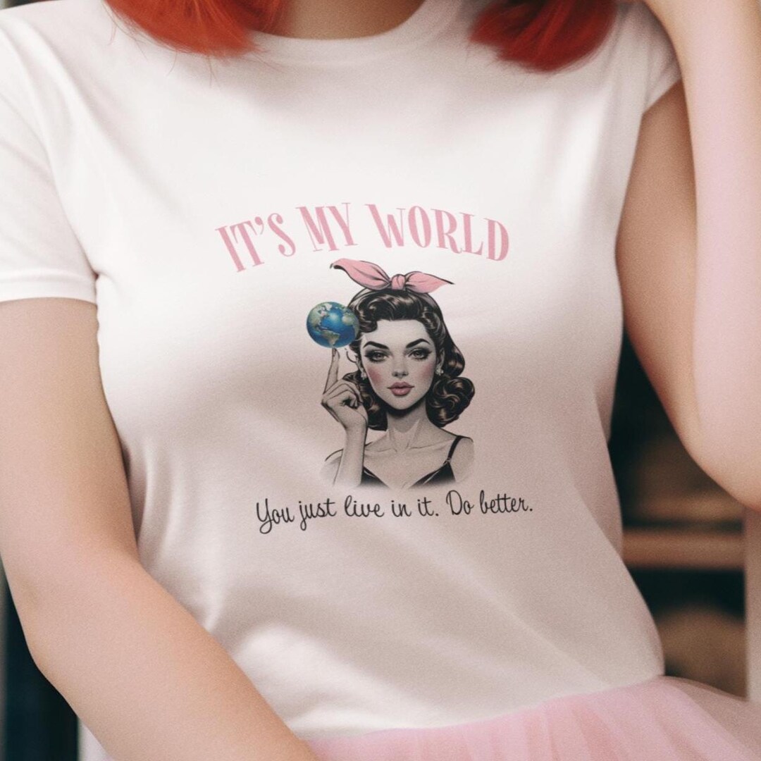Sassy Retro Earth Queen Graphic Tee, Funny Empowerment Top for Women ...
