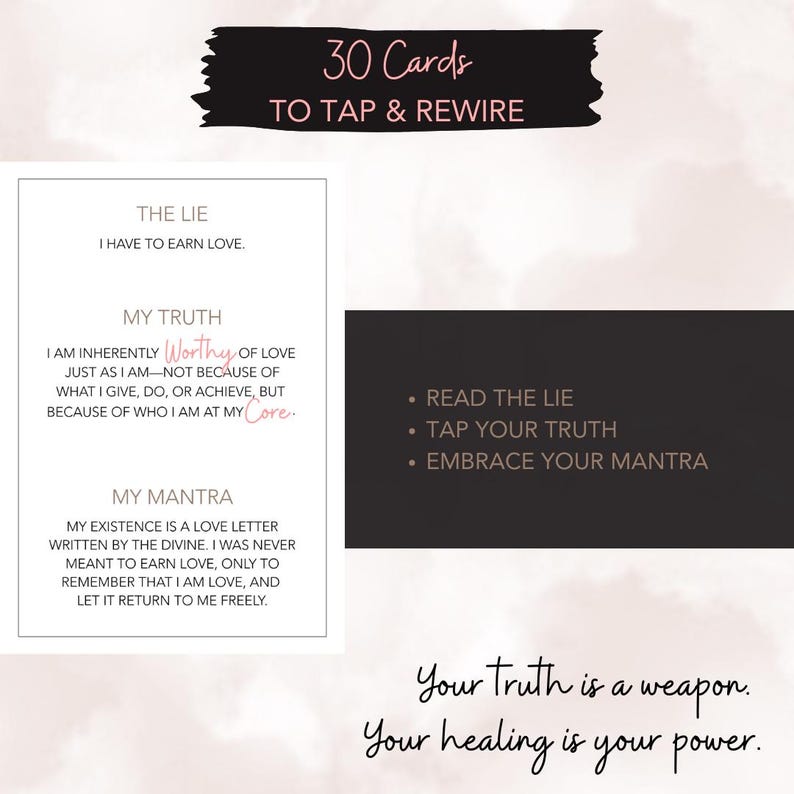 EFT Tapping Deck, Digital Printable Shadow Work Kit, Trauma Recovery ...