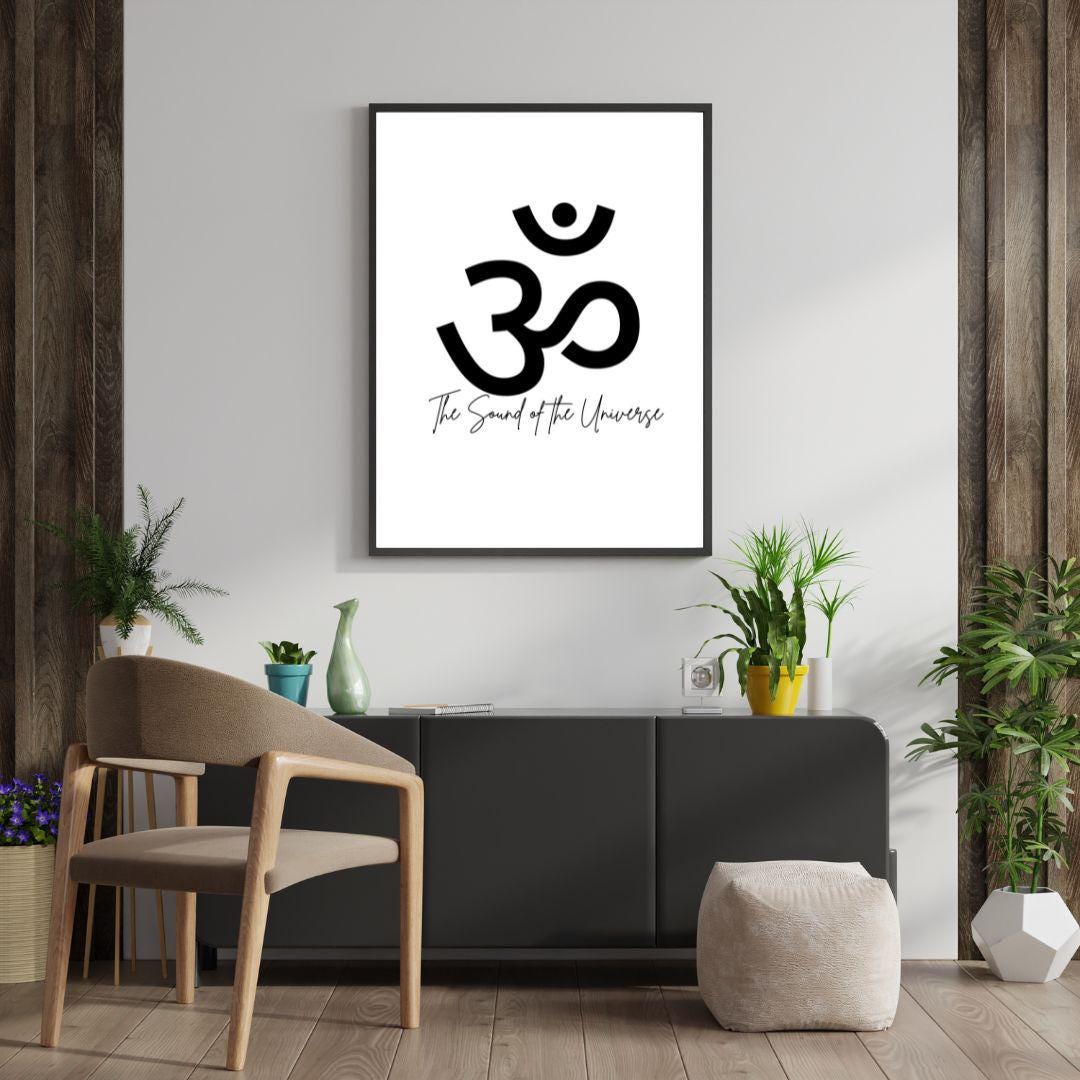 Om Wall Art Typography | the Sound of the Universe | Minimalist ...