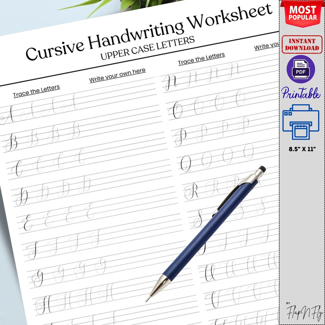 Cursive Handwriting Practice Workbook: A-Z Tracing, Words (PDF Download ...
