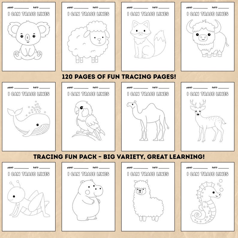 Preschool Tracing Worksheets PDF Bundle: Numbers, Mazes, Line Tracing ...