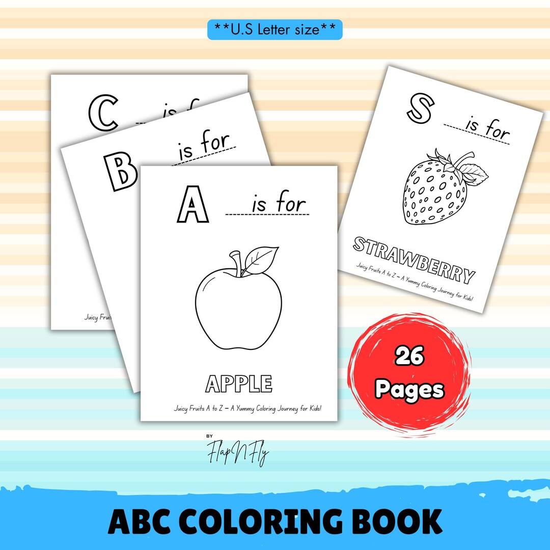 Fruits Alphabet Coloring Book for Kids: Educational Printable (PDF ...