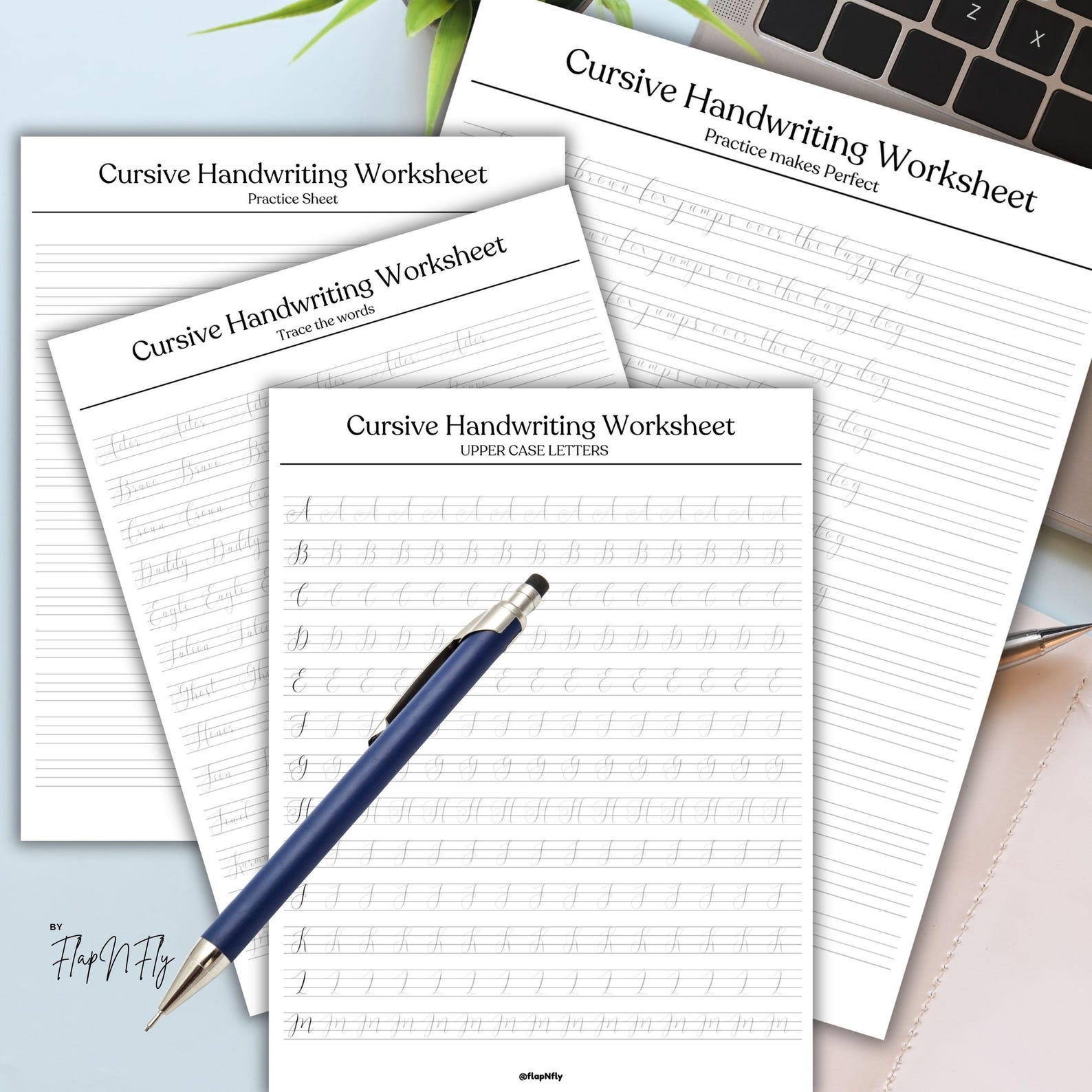 Cursive Handwriting Practice Pages, A to Z Tracing for New Young ...