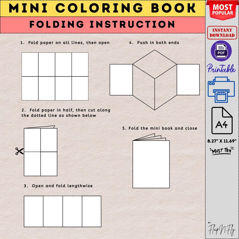 Mini Space Coloring Book: Foldable Galaxy Adventure (PDF Printable A4 ...