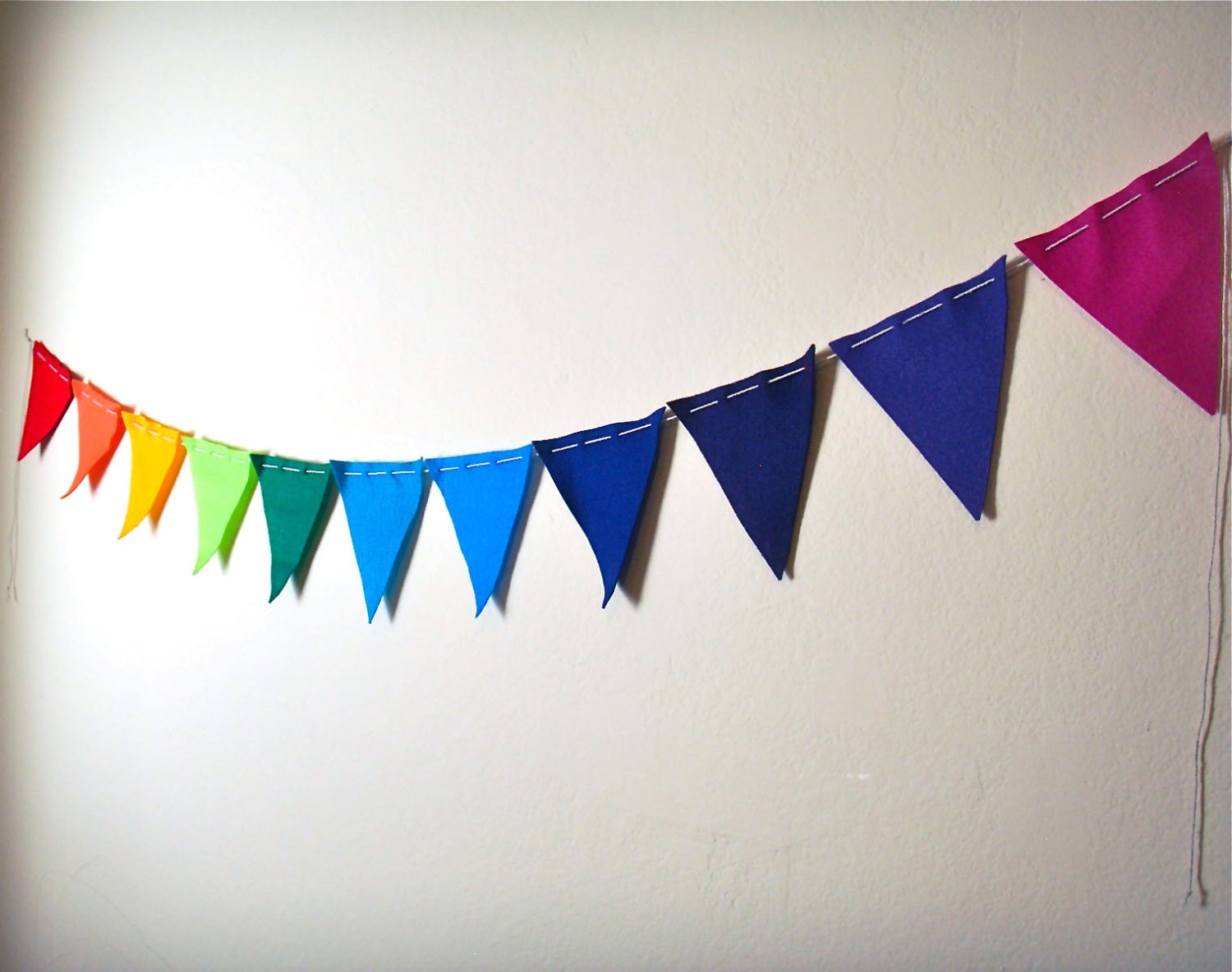 Bunting Flags- Rainbow of Colors Eco Felt Pennants - Etsy