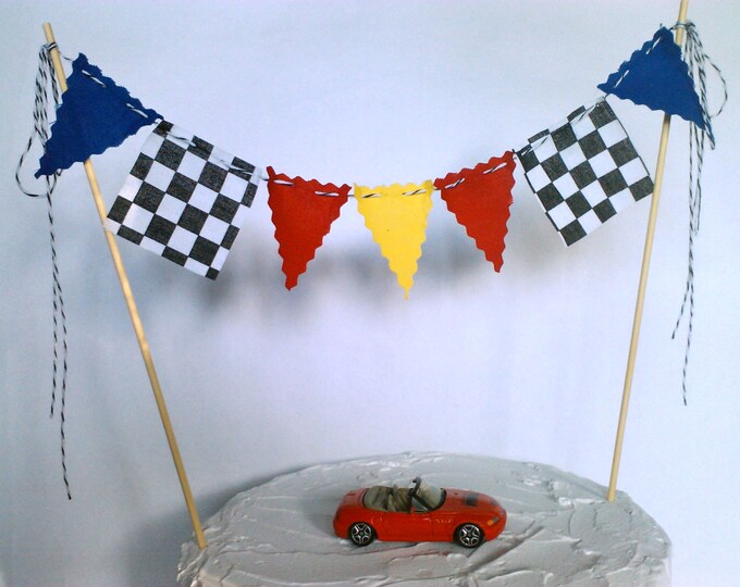 Cake Topper Boys Race Car Flags Nascar Monster Truck Cake - Etsy