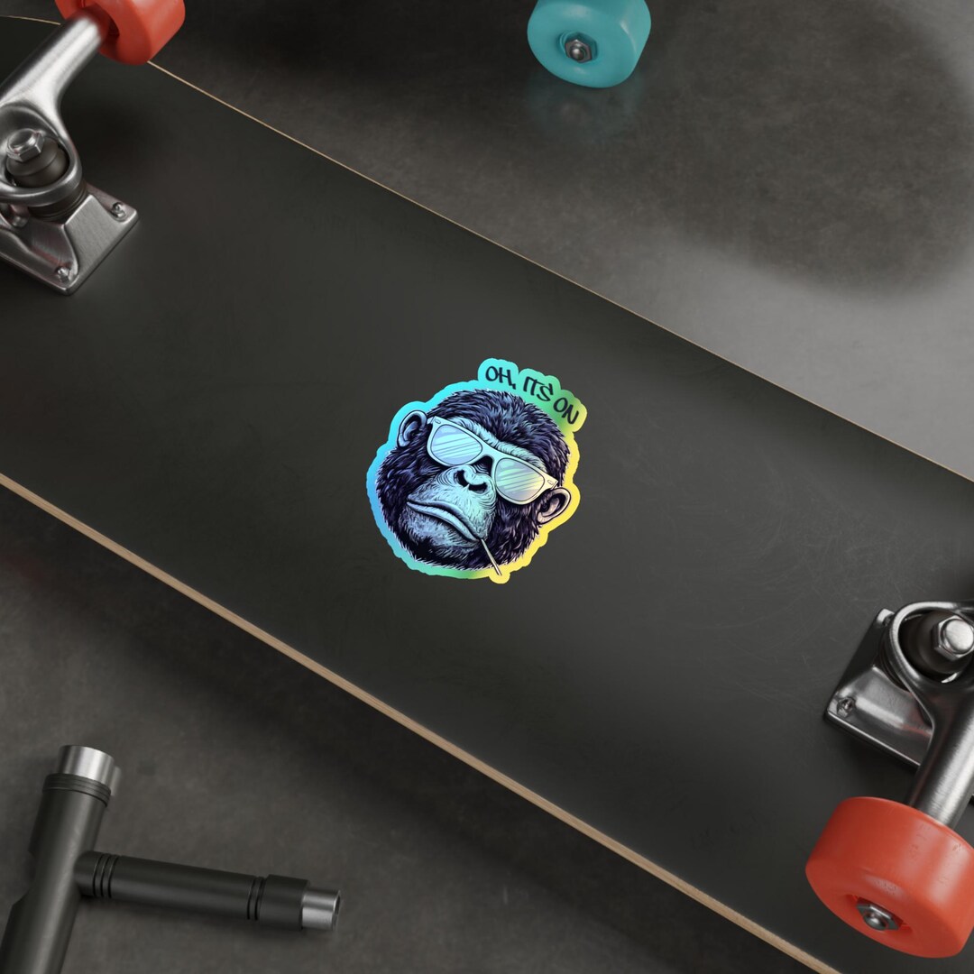 Holographic Gorilla Stickers - Cool Design for Skateboards, Laptops ...