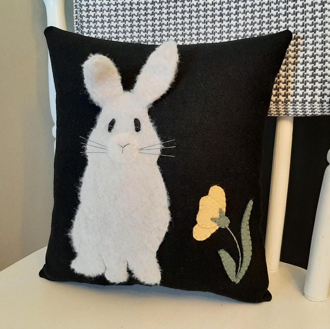 THE WHITE RABBIT ~ Pillow, Furry Bunny Rabbit, Throw Cushion, 3 ...