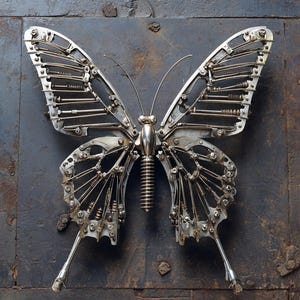 Metal Butterfly Sculpture: Printable Wall Art (digital Download Jpgs 4 ...
