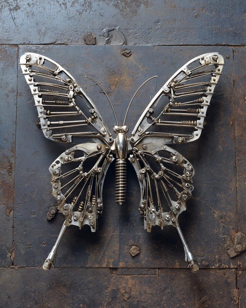 Metal Butterfly Sculpture: Printable Wall Art (digital Download Jpgs 4 ...