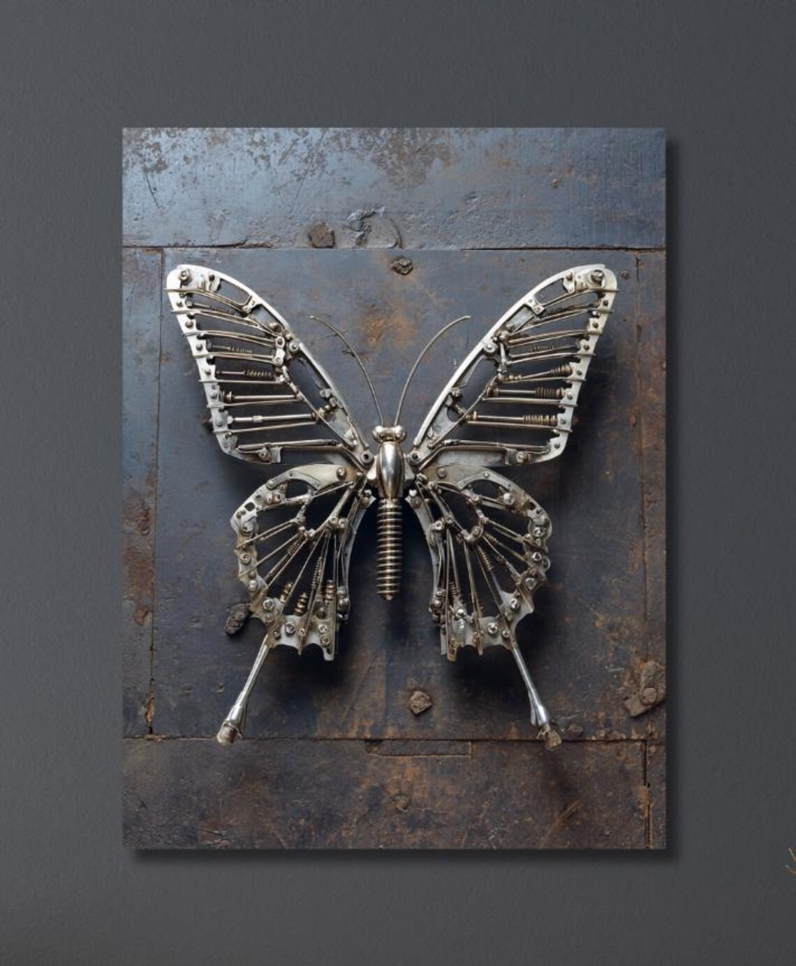 Metal Butterfly Sculpture: Printable Wall Art (digital Download Jpgs 4 ...