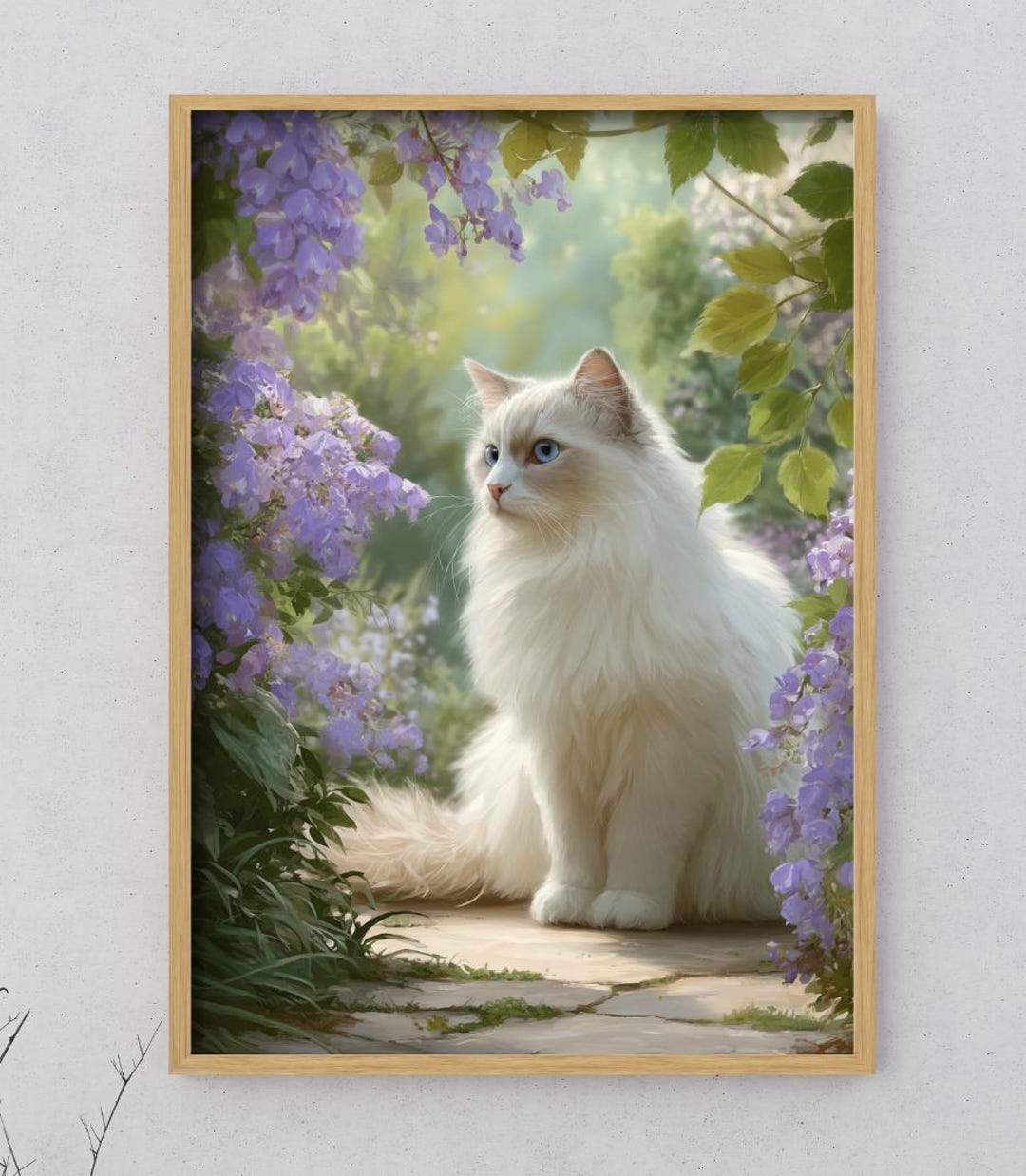 Birman Cat Art Print: Lush Greenery Decor (digital Download) - Etsy