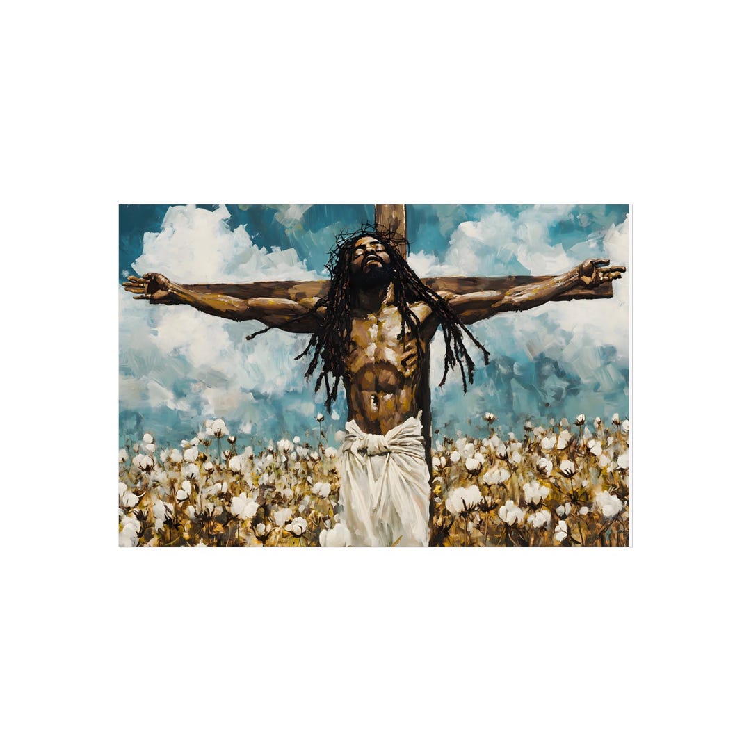 Black Jesus With Dreads Art Print: Cotton Cross Crucifixion Giclée - Etsy